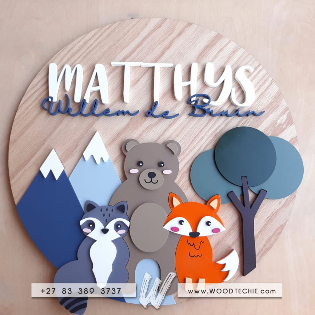 Name Board - Woodlands Premium Boys - Woodtechie