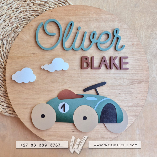 Name Board - Rafael Car - Woodtechie