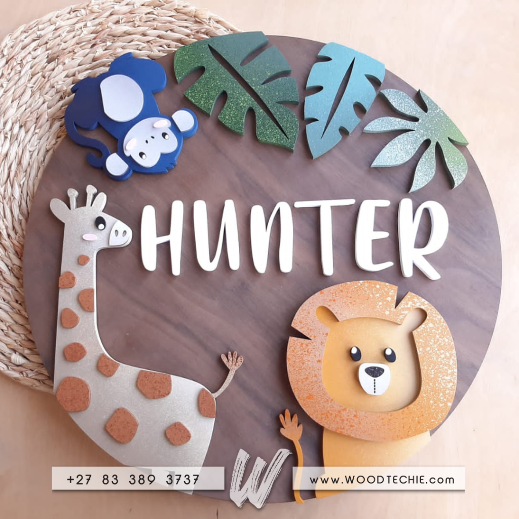 Name Board - Jungle Premium Boys - Woodtechie