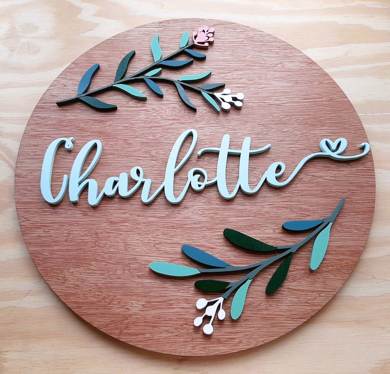 Flower Theme Name Board - Woodtechie