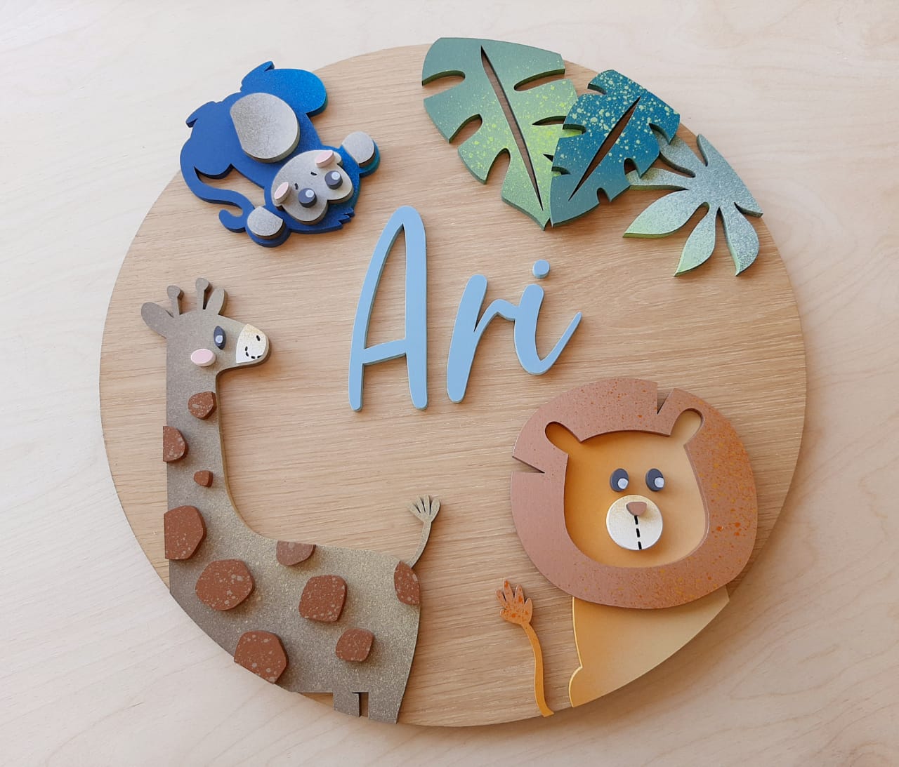 Jungle Name Board Boys - Woodtechie