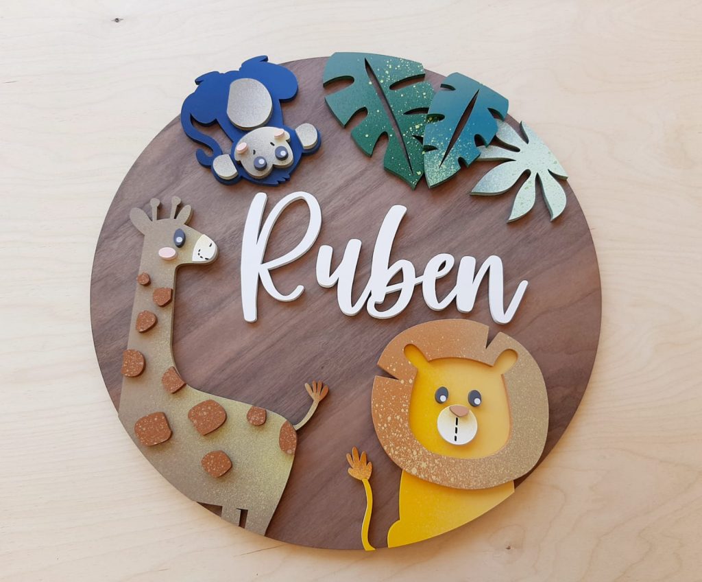 Jungle Name Board Boys - Woodtechie