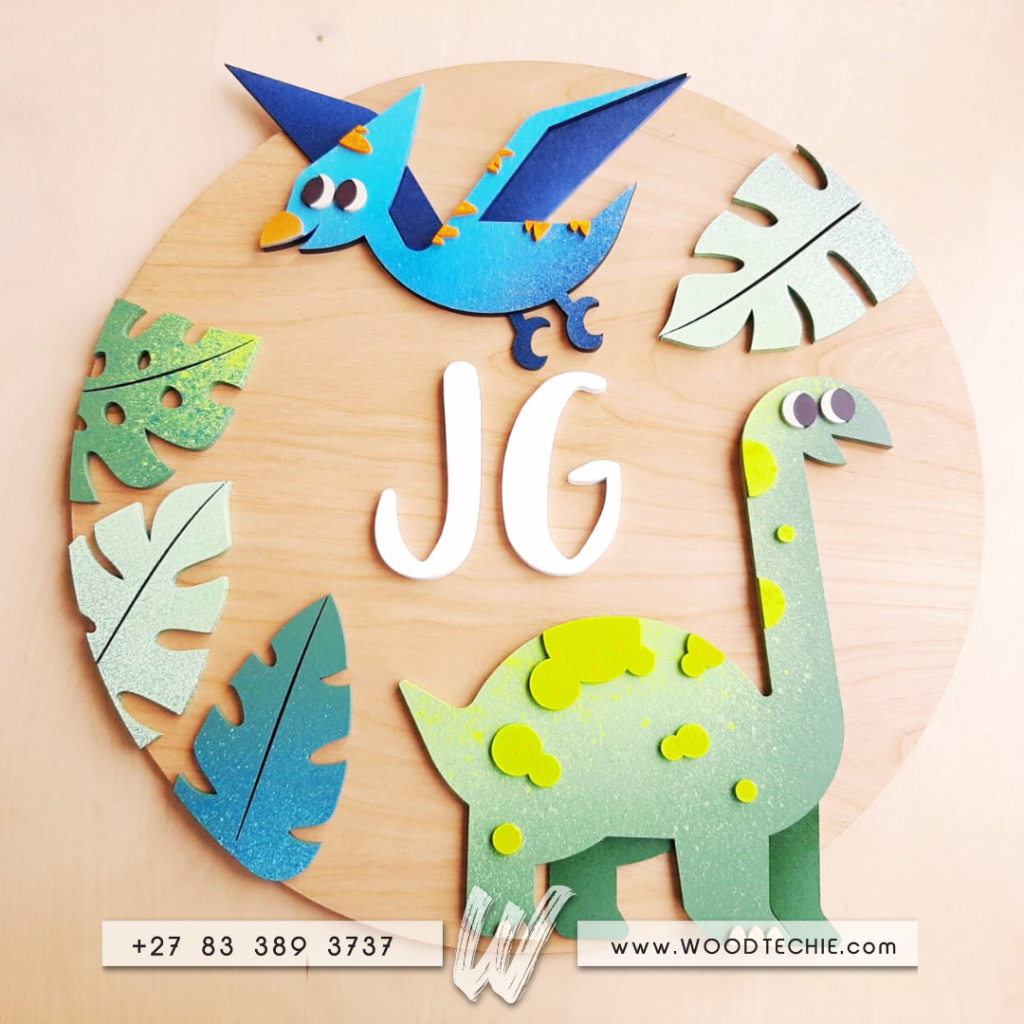 Name Board - Diplo Dinosaur - Woodtechie