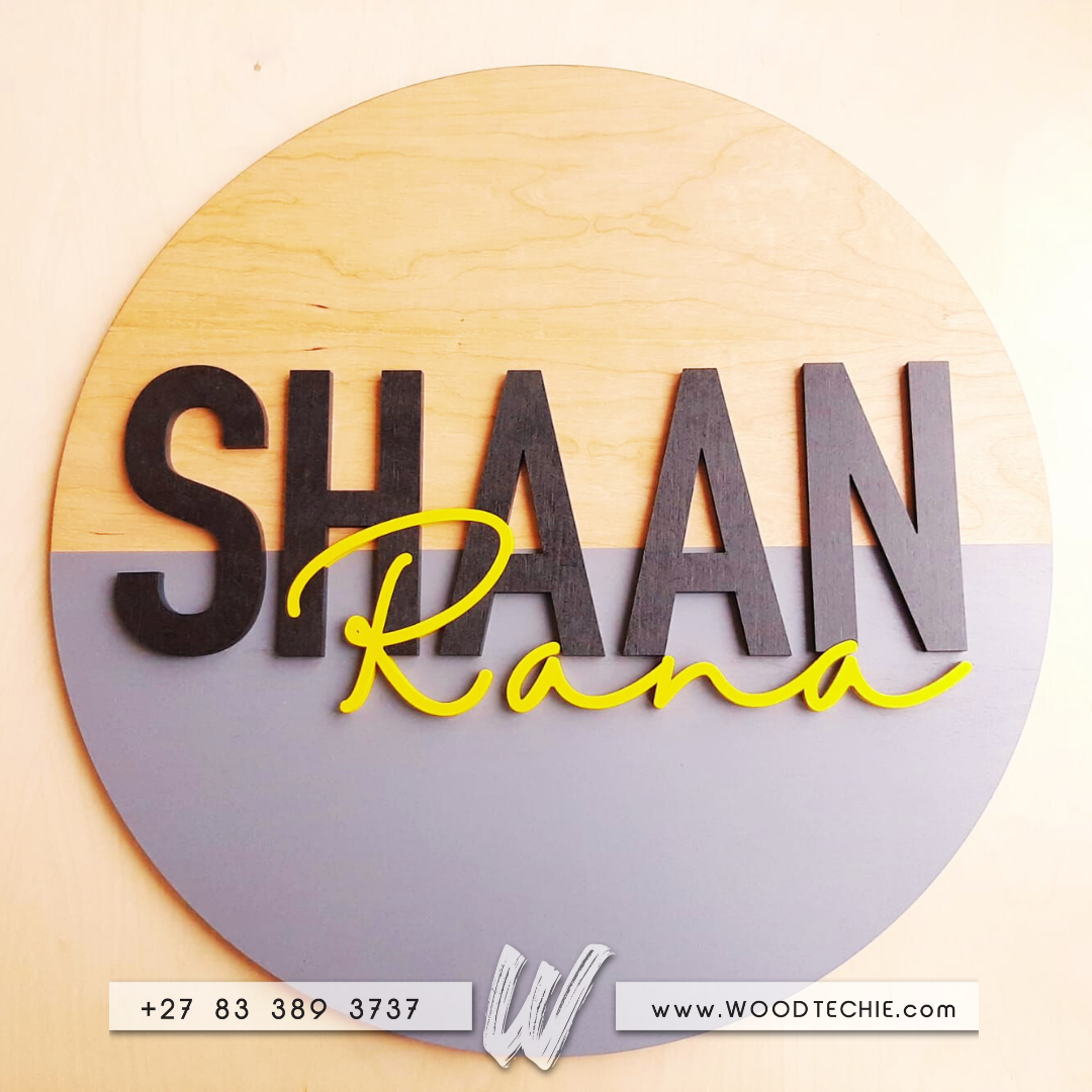 Two-Tone Name Board - Woodtechie