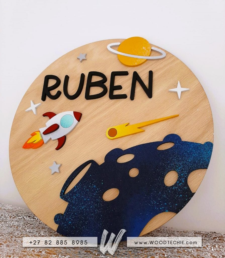 Name Board - Space Theme - Woodtechie