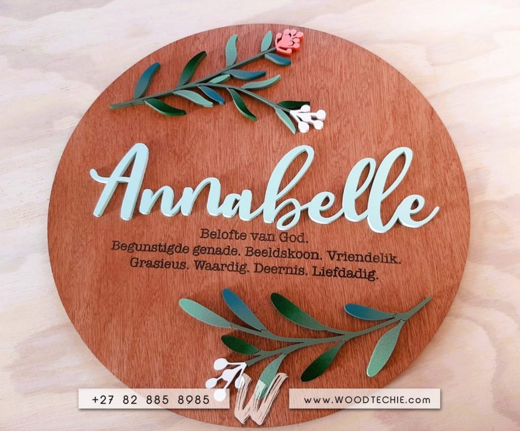 Flower Theme Name Board - Woodtechie