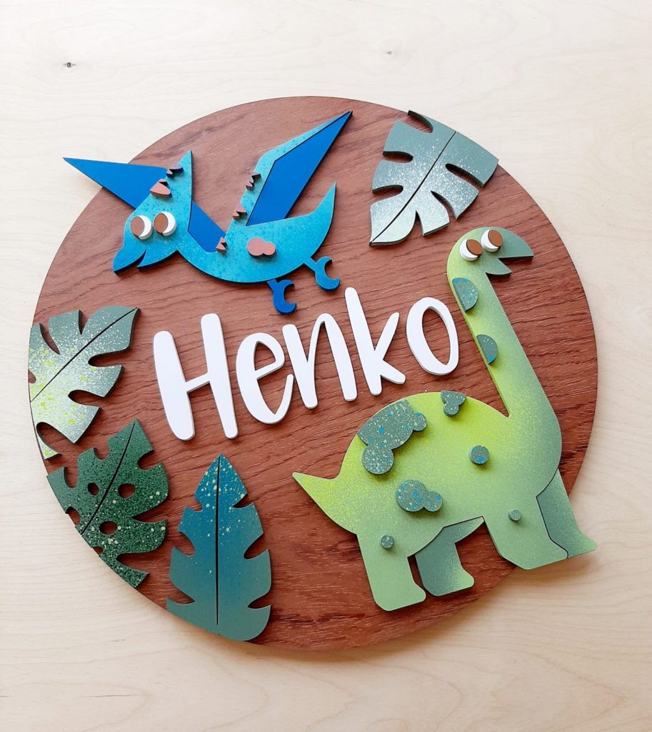 Diplo Dinosaur Name Board - Woodtechie