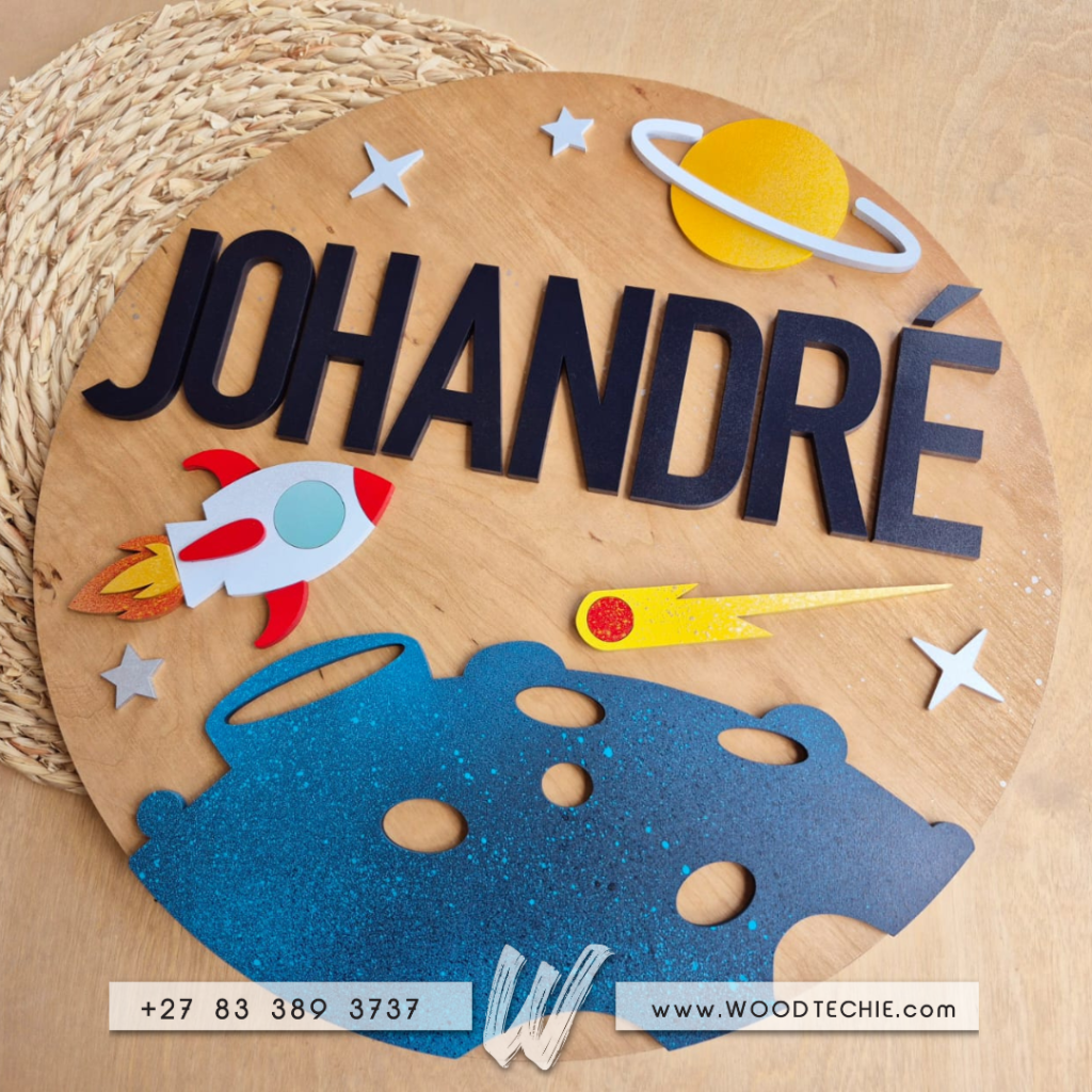 Name Board - Space Theme - Woodtechie