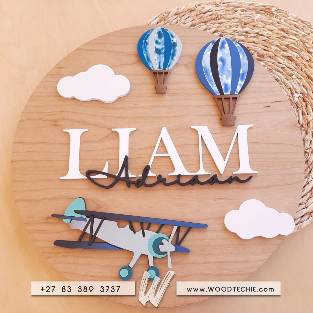 Aeroplane Name Board - Woodtechie
