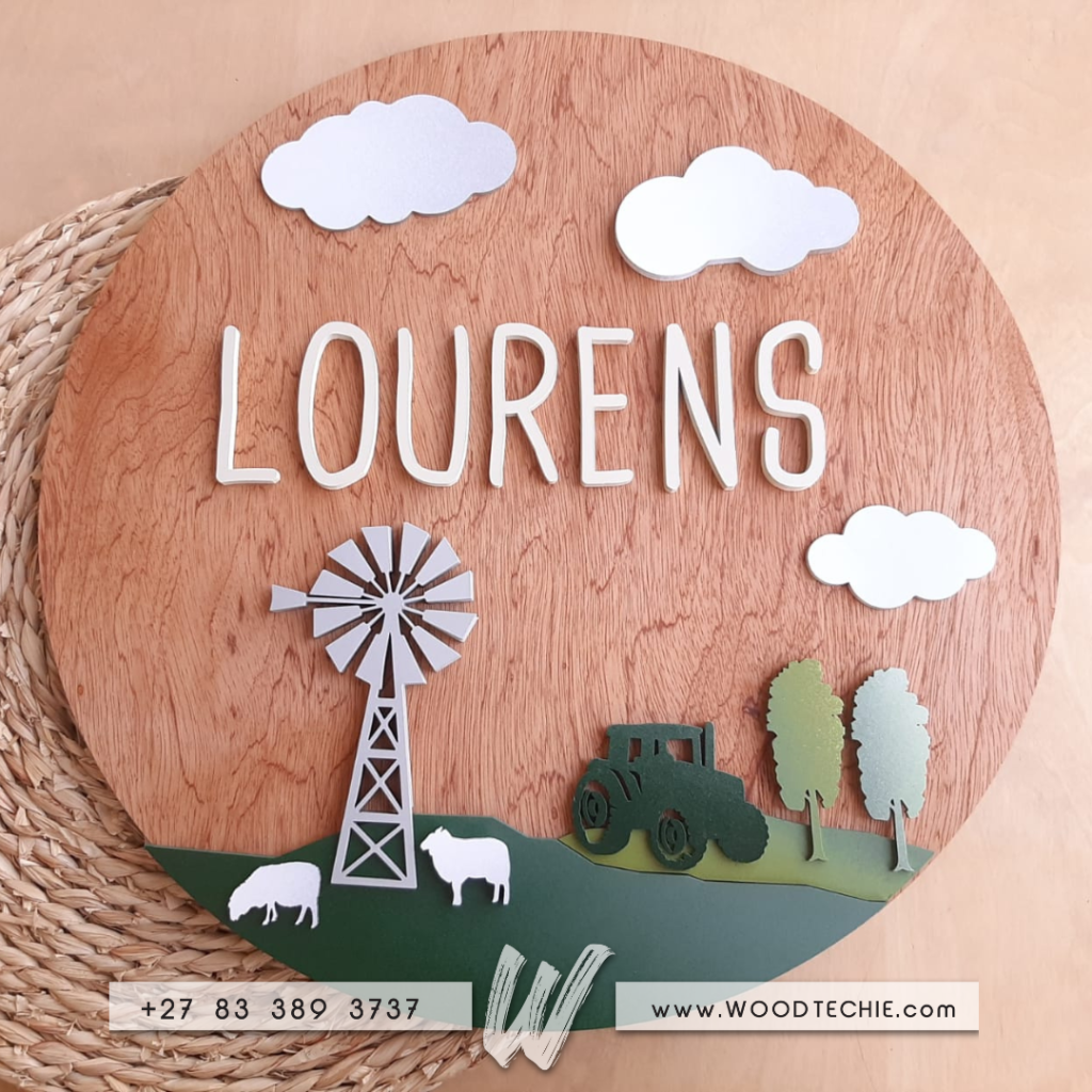 Name Board - Farm Theme - Woodtechie