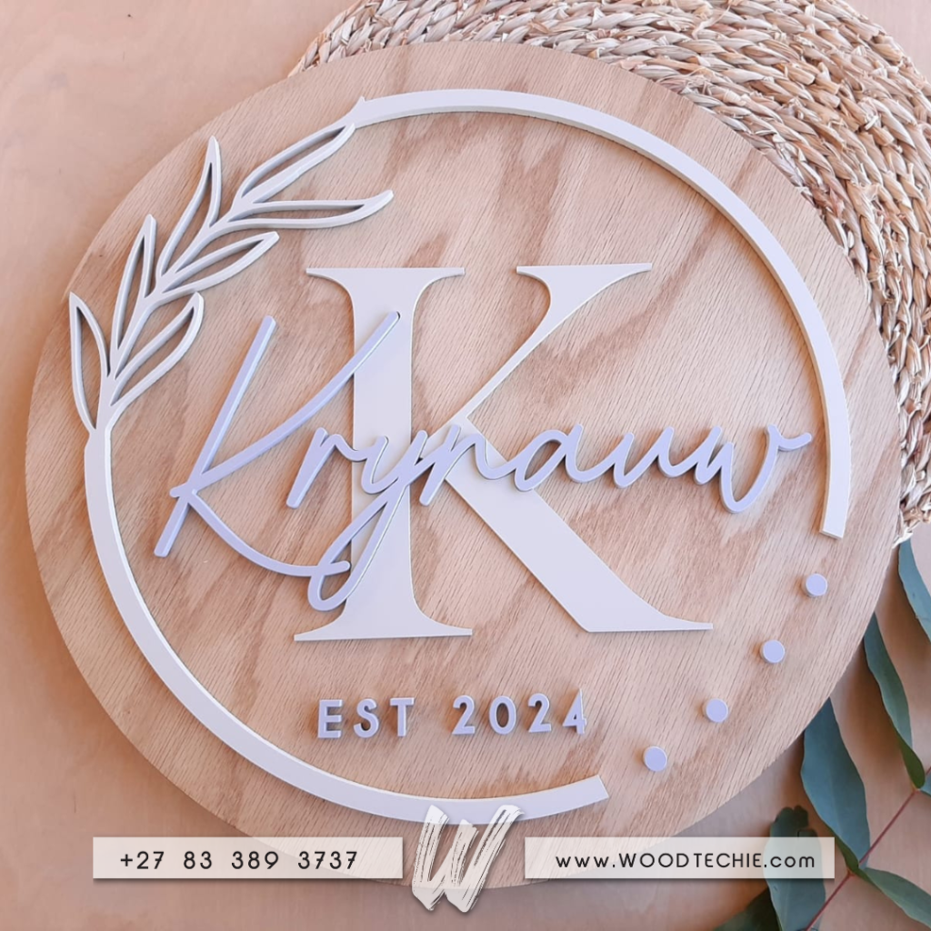 Family Name Board - Capital Letter - Woodtechie