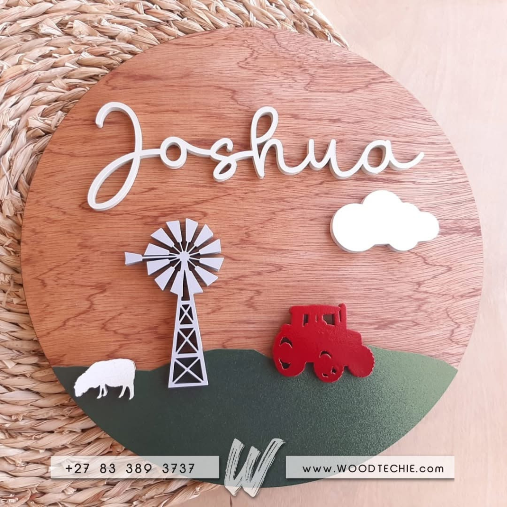 Name Board - Farm Theme - Woodtechie